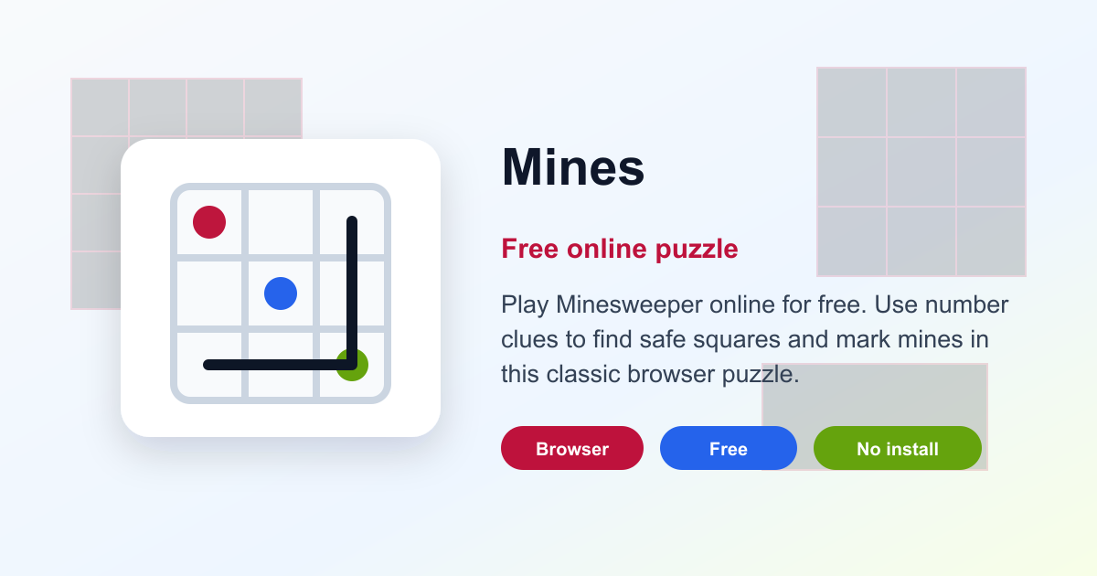 지뢰찾기(mines) (Minesweeper) - 무료 온라인 퍼즐